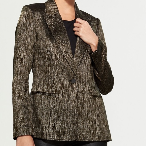 A.L.C. | Jackets & Coats | Alc Duke Lurex Gold Black Blazer Metallic ...